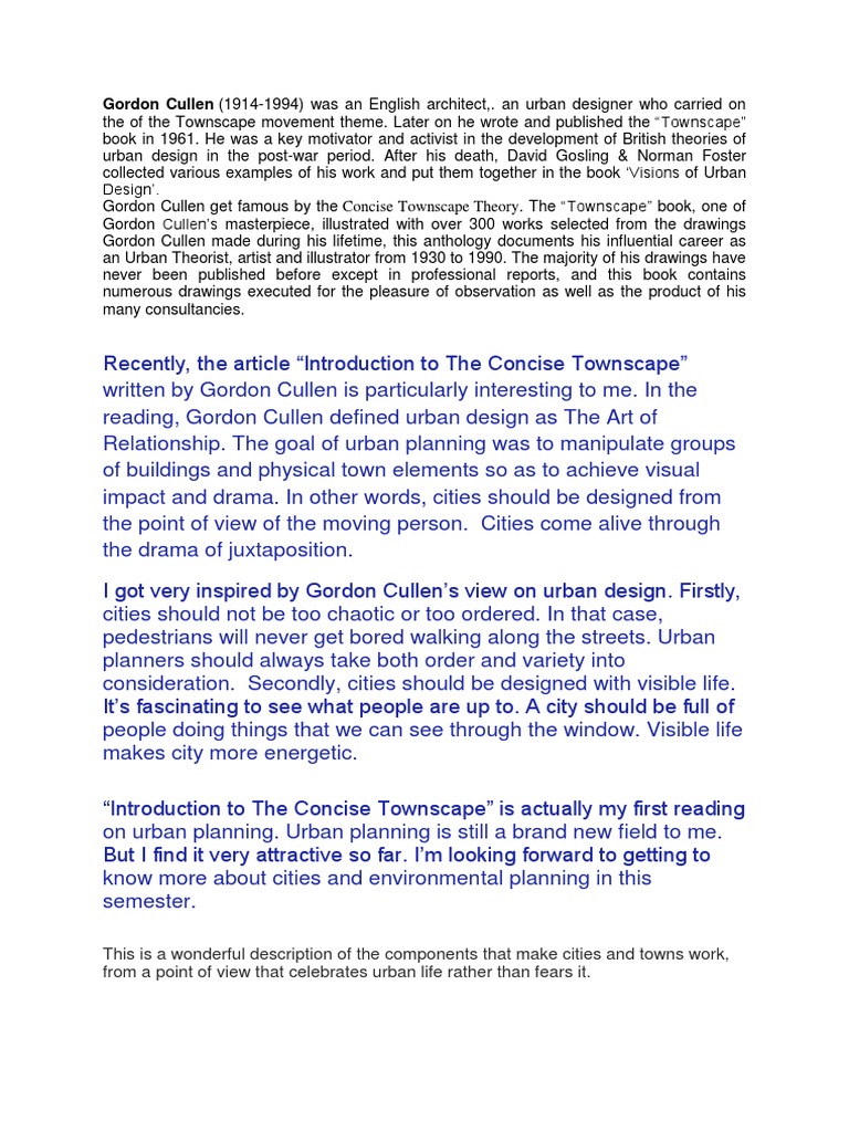Gordon Cullen | PDF | Urban Design | Perception
