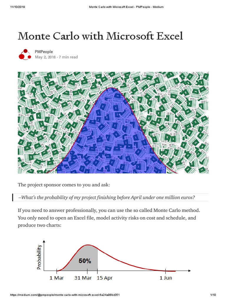 Monte Carlo With Microsoft Excel - PMPeople - Medium | PDF | Monte ...