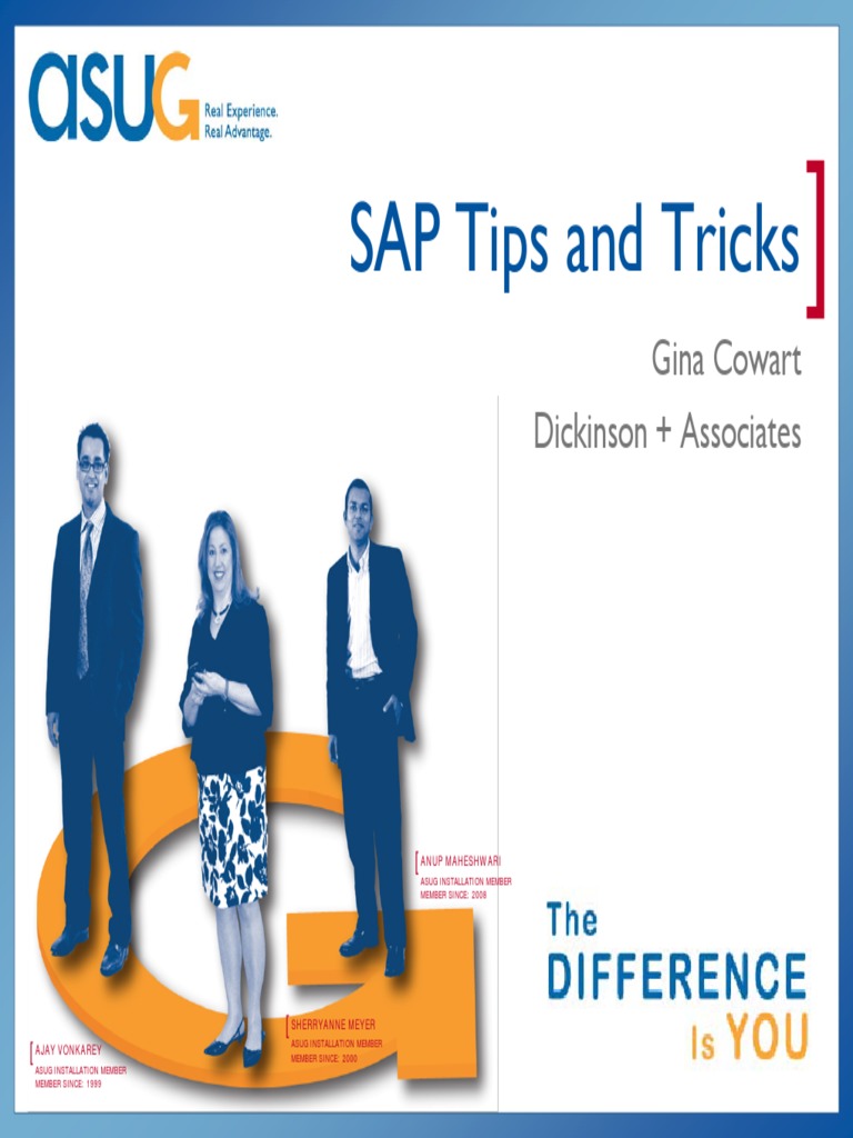 SAP Tips and Tricks by Gina Cowart | PDF | Cursor (User Interface ...