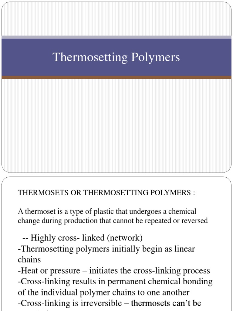 Thermosetting Polymers | PDF | Polymers | Plastic