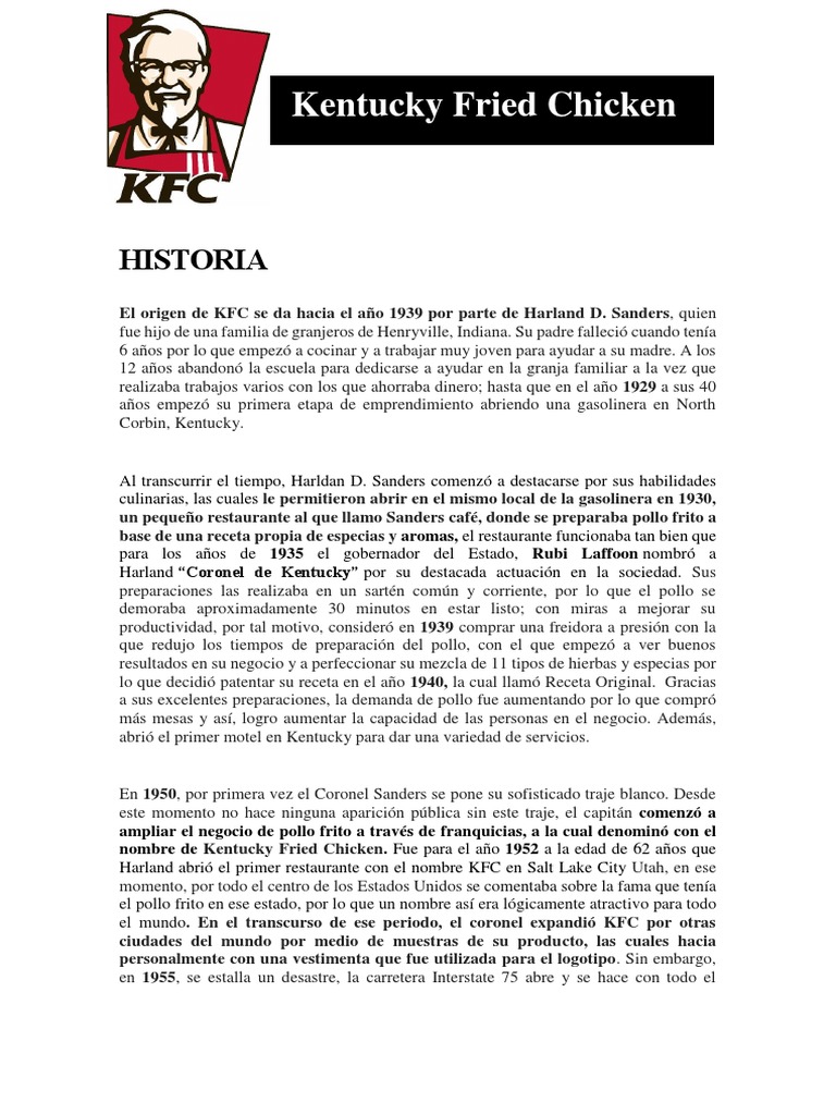 Kentucky Fried Chicken | PDF | Alimentos | Comida y bebida