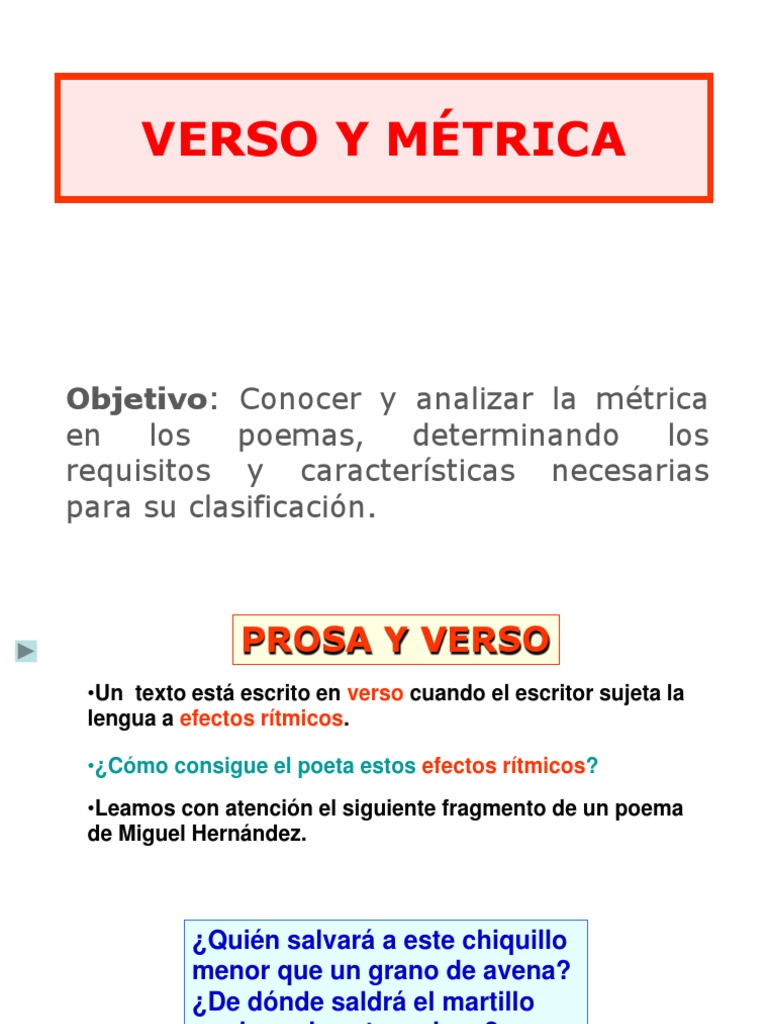 Verso y Métrica | PDF | Rima | Metro (poesía)