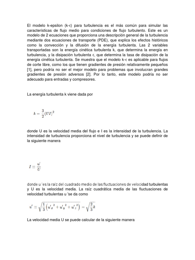 Modelo k-epsilon en turbulencia CFD | PDF | Turbulencia | Termodinámica