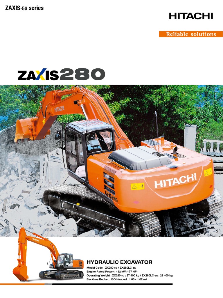 Hitachi ZAXIS-5G series hydraulic excavator delivers reliable ...