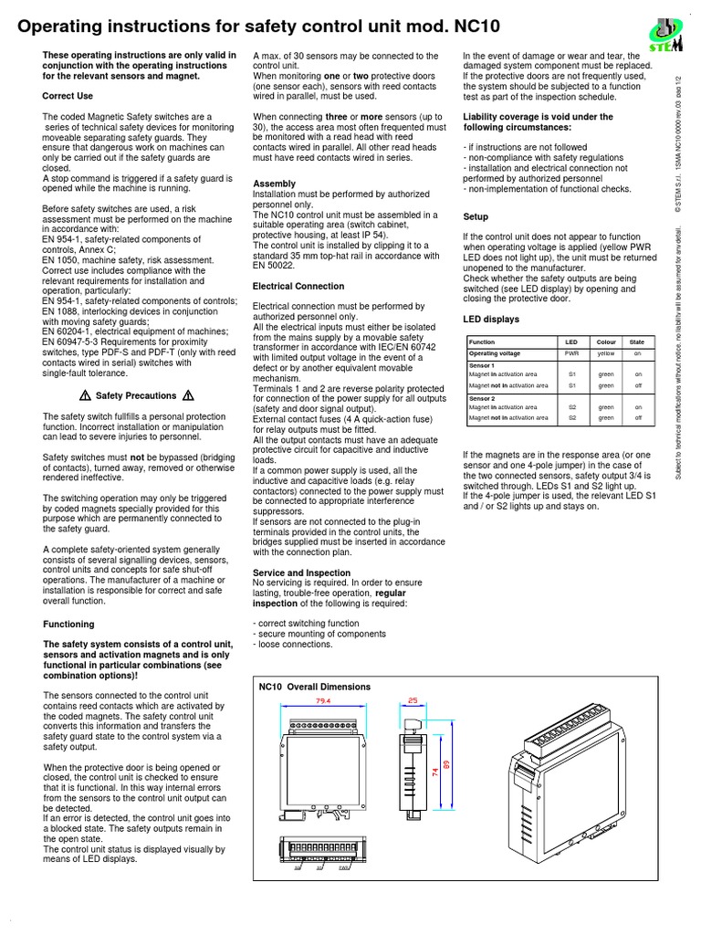 1SMA NC10 0000 Manuale NC10 Rev3 - Ing-1 | PDF | Switch | Power Supply