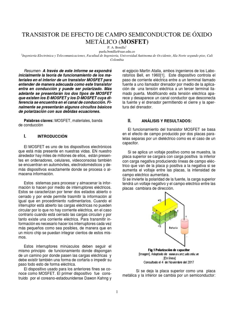 Mosfet PDF | PDF | Mosfet | Transistor