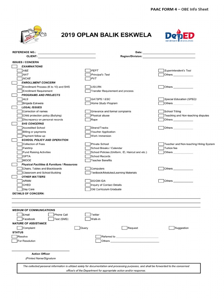 Obe Form | PDF