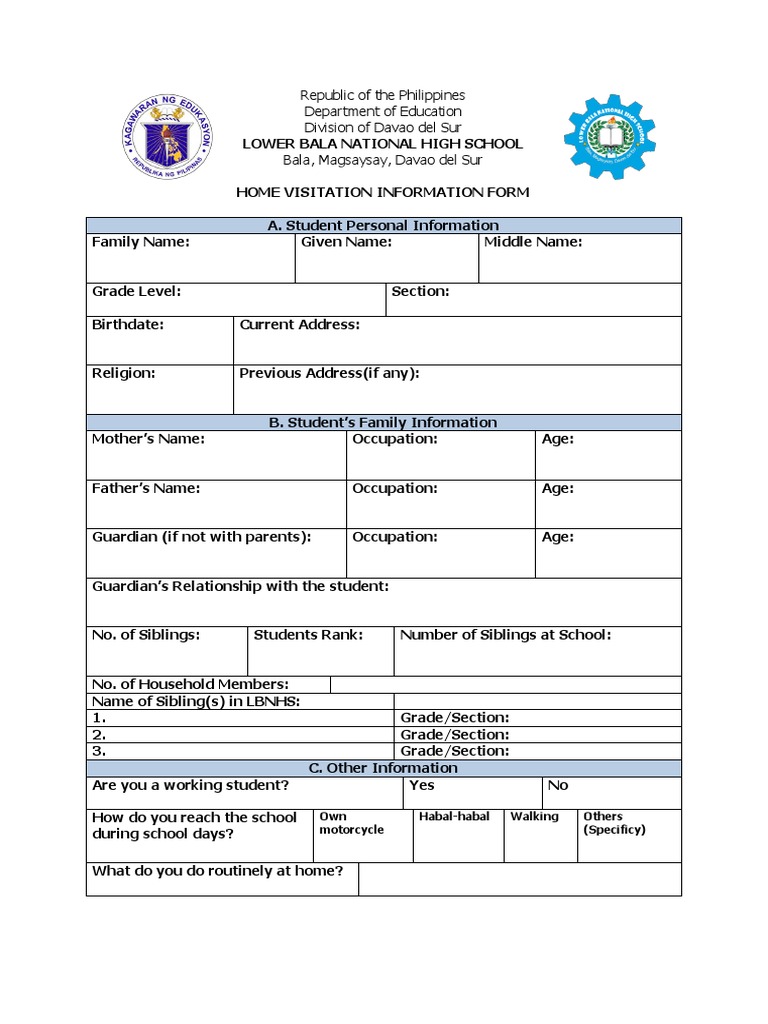 Home Visitation Form | PDF