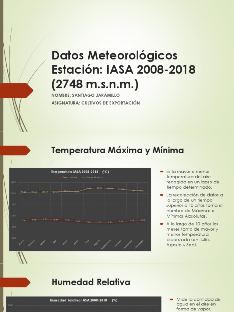 Datos Meteorológicos Estación IASA 2008-2018 | PDF | Precipitación ...