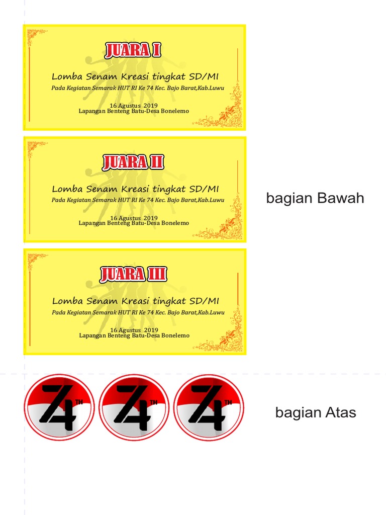 Stiker Label Piala Senam Kreasi SDMI | PDF