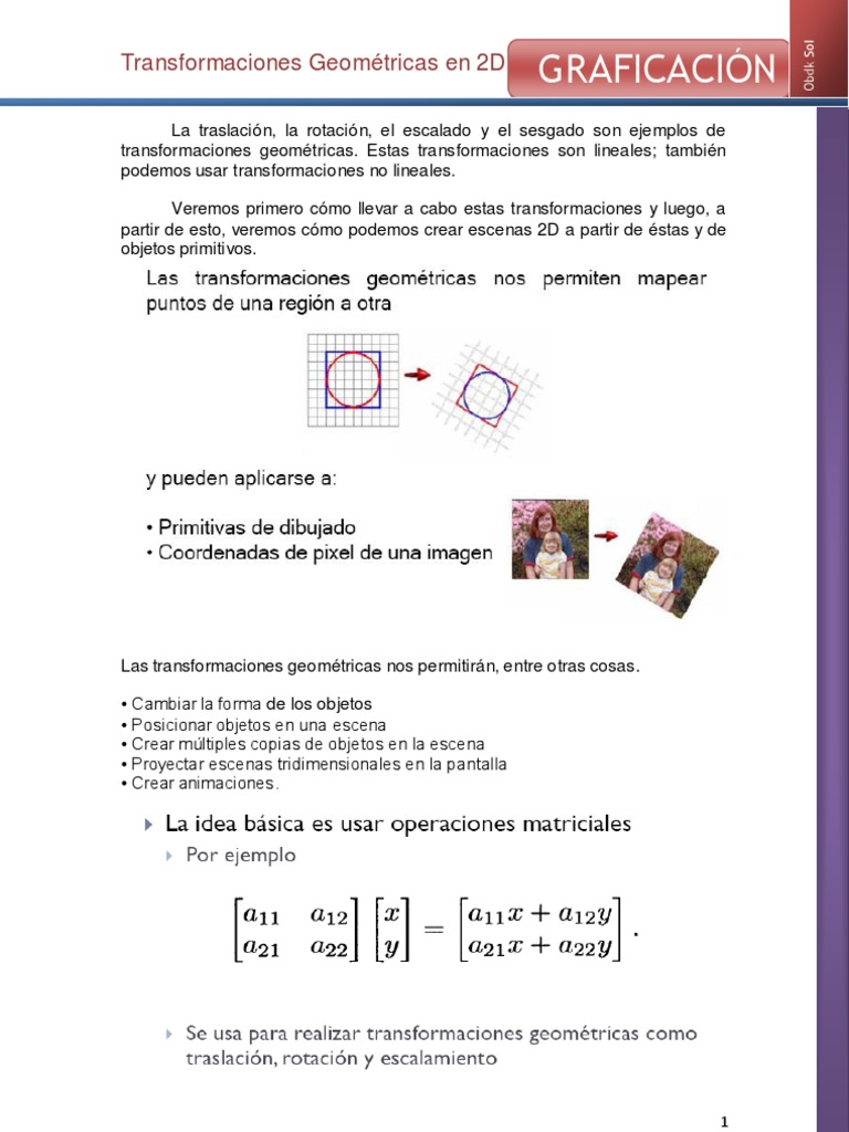 Transformaciones Geométricas 2D | PDF