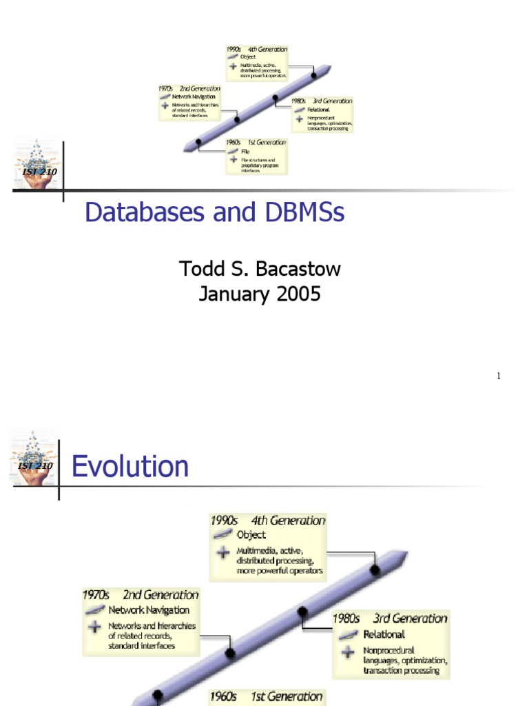 Databases and DBMSS: Todd S. Bacastow January 2005 | PDF | Relational ...