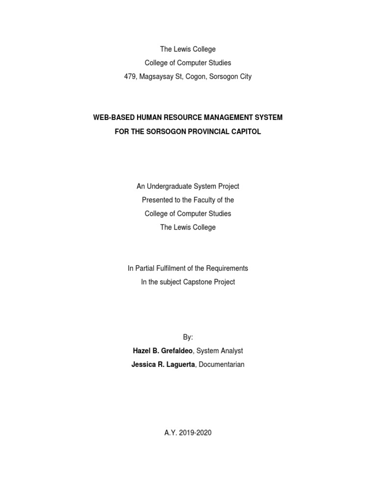HRMS Capstone Docu | PDF | Human Resource Management | Information ...