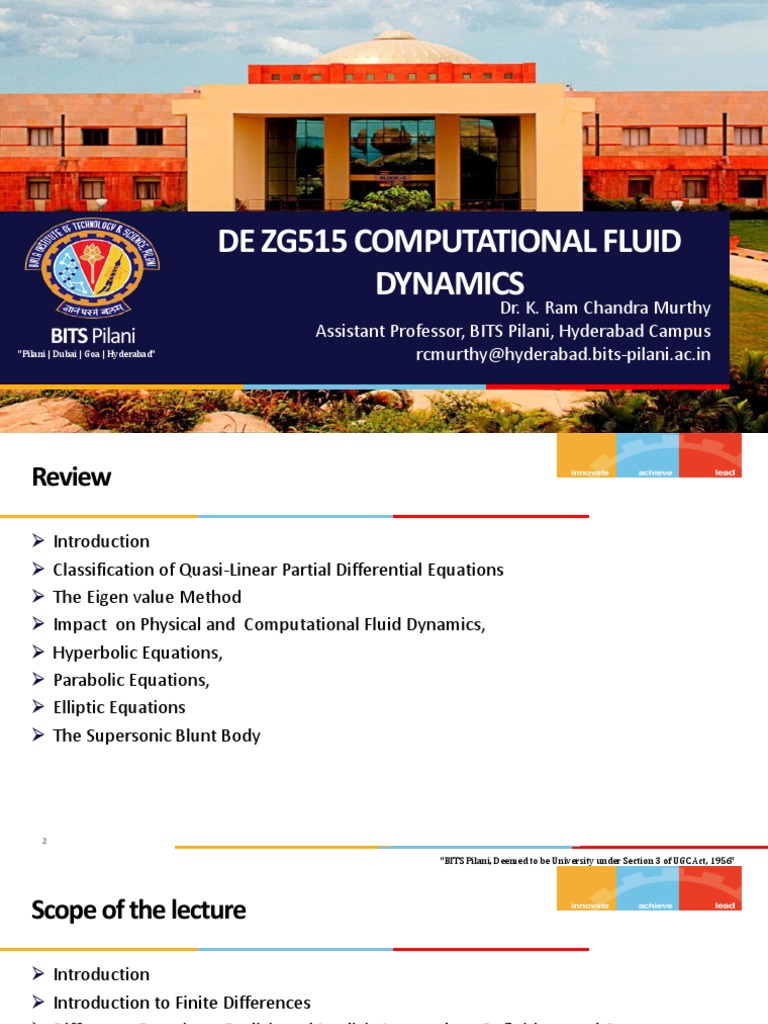De Zg515 Computational Fluid Dynamics: BITS Pilani | Download Free PDF | Finite Difference ...