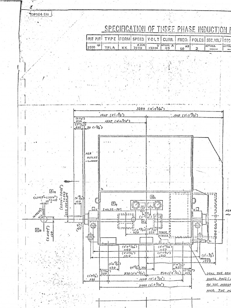 Diagrama Motor Hitachi 2500 HP | PDF