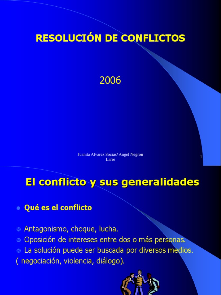 Presentacion Resolucion de Conflictos 2 | PDF | Conflicto (proceso ...