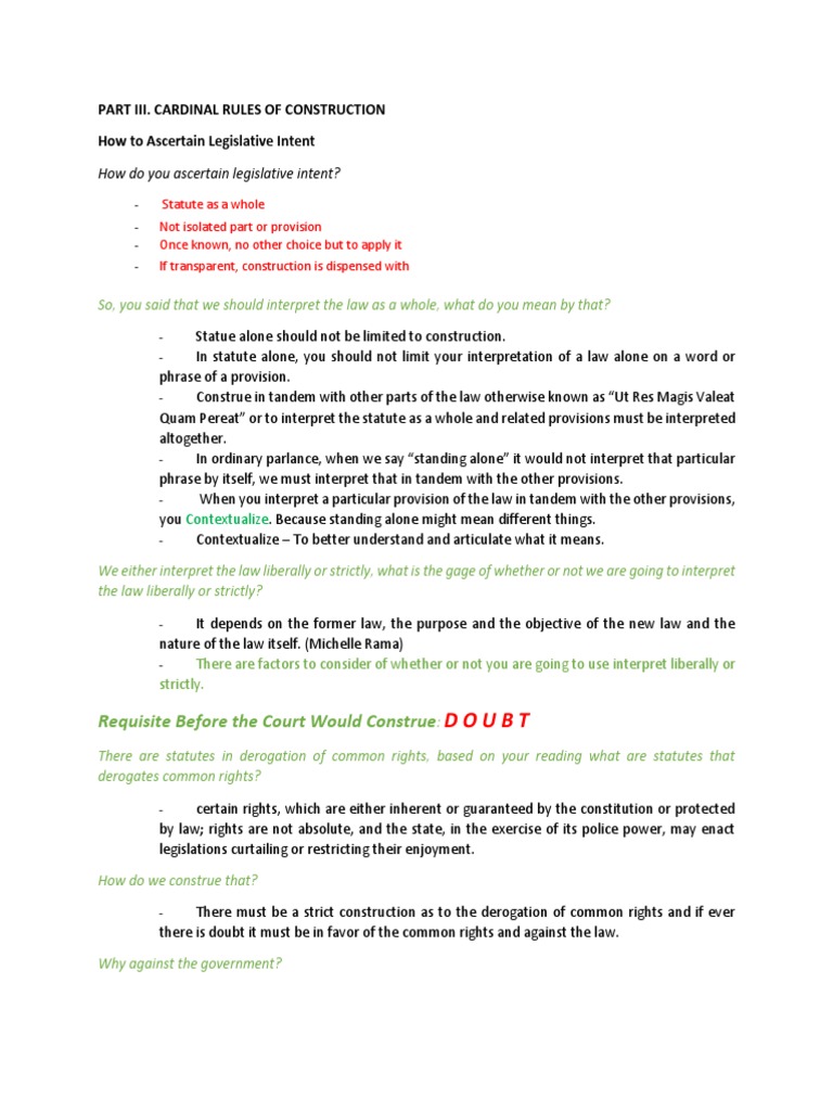 How Do You Ascertain Legislative Intent? | PDF | Ex Post Facto Law ...