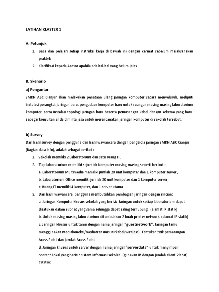 Latihan Klaster 1 | PDF