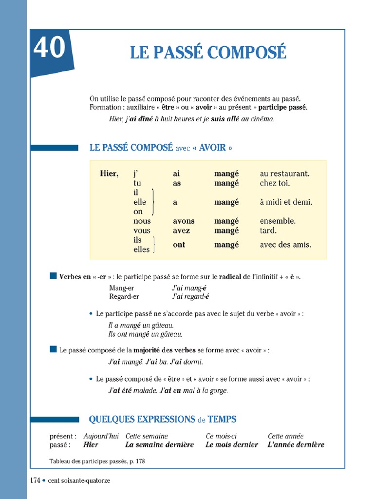 Exercices Sur Le Passé Composé | PDF