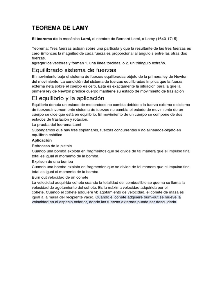 Teorema de Lamy | PDF