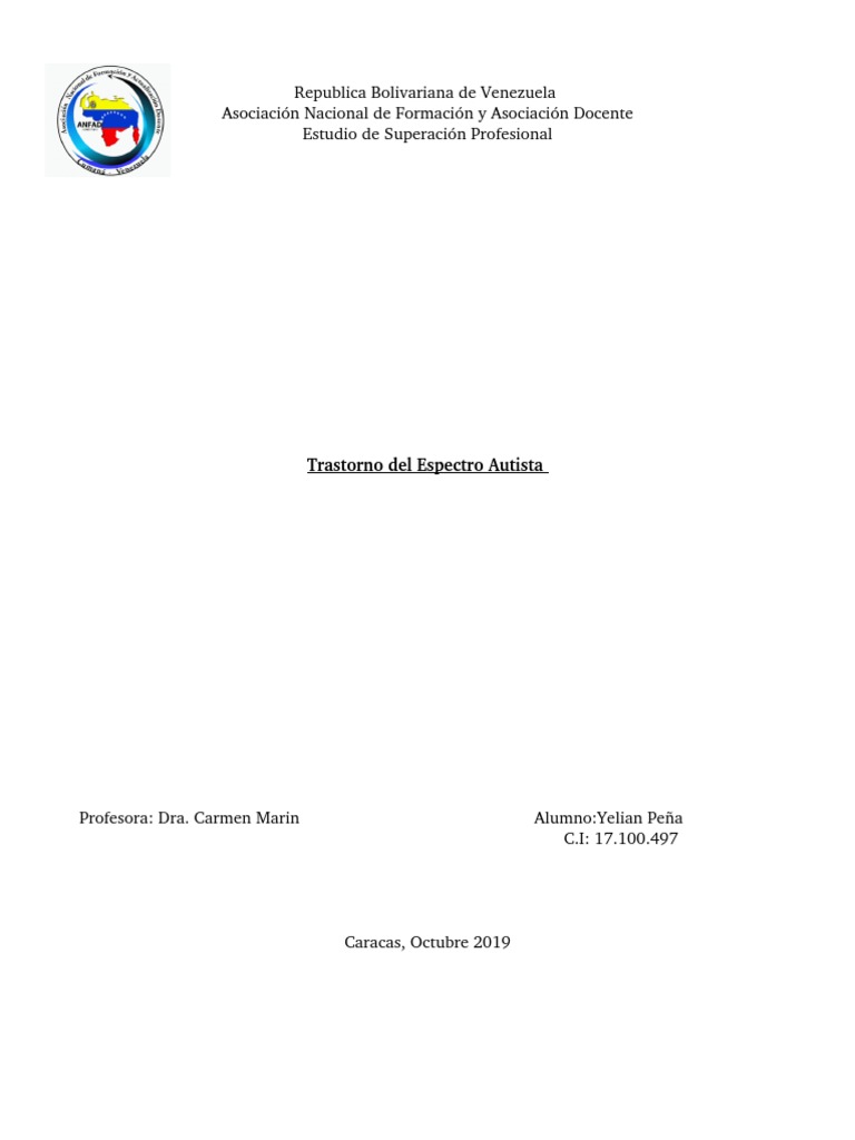 Informe TEA | PDF | Espectro autista | Acción (filosofía)