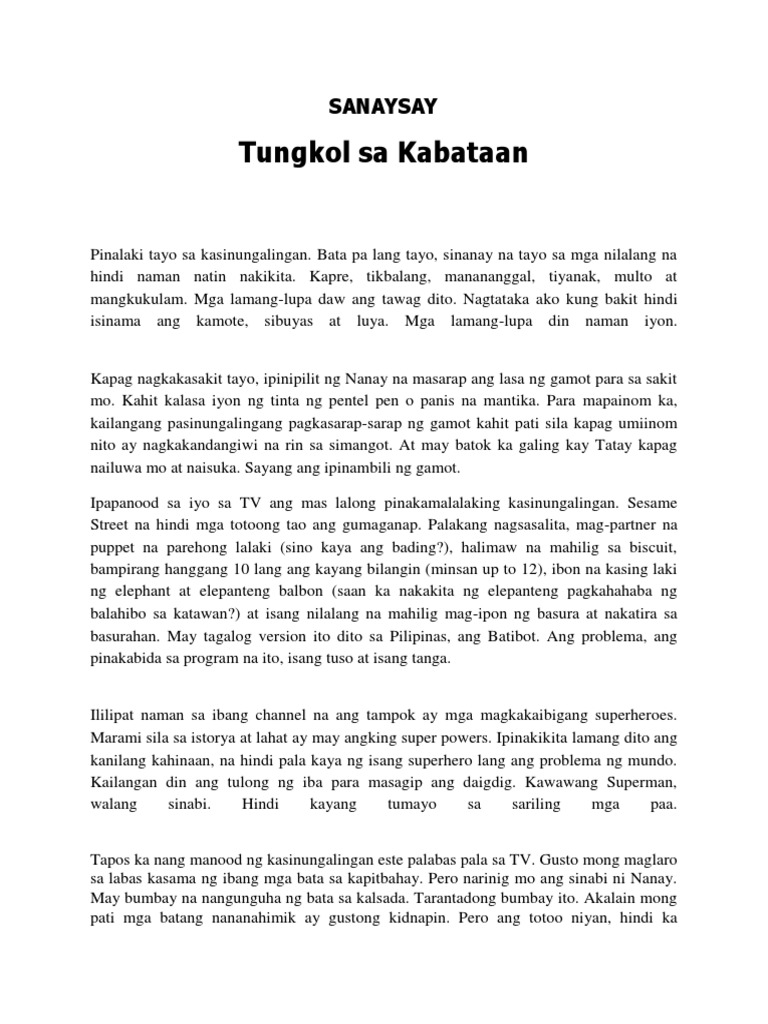SANAYSAY | PDF