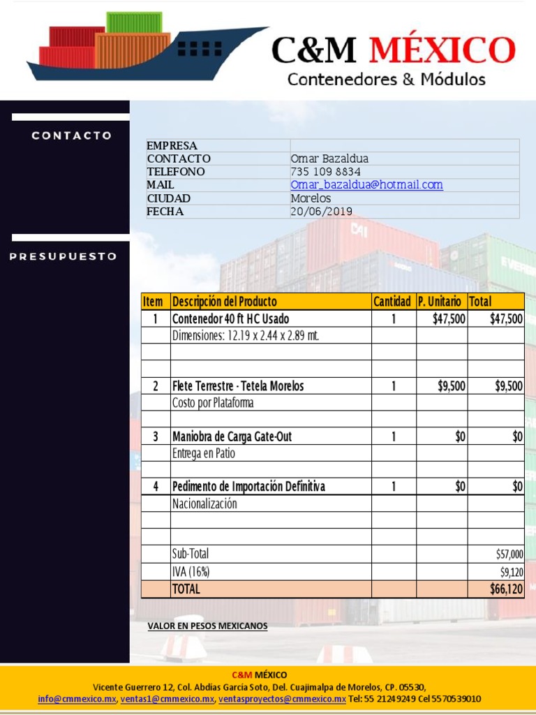 Contenedores Maritimos | PDF | Bancario | Dinero