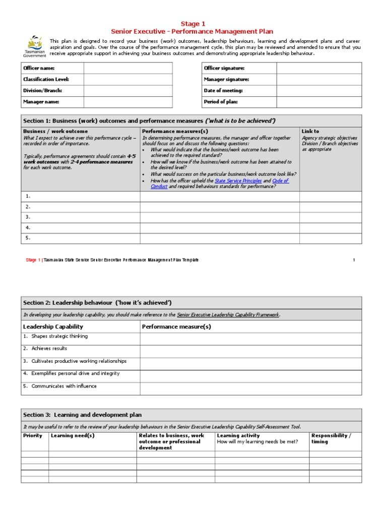 Performance Management Template | PDF | Performance Management | Leadership