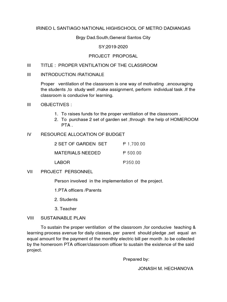 Classroom Project Proposal Engfil | PDF | Learning | Behavior Modification