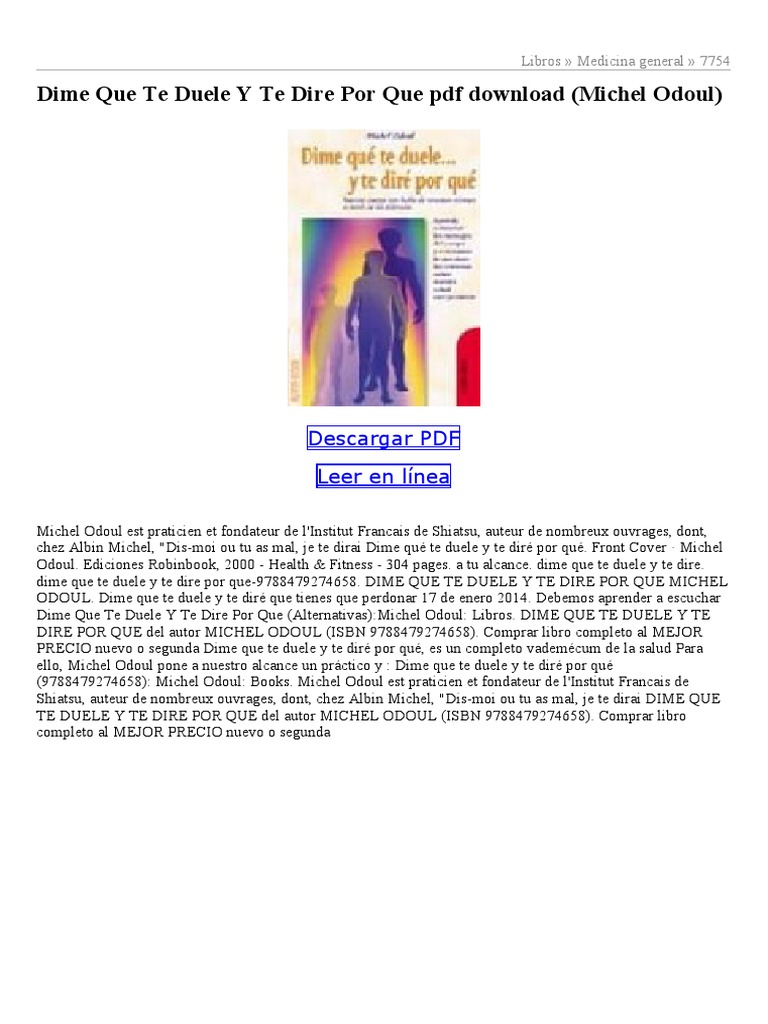 Dime Que Te Duele Y Te Dire Por Que PDF | PDF