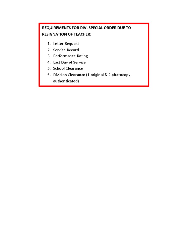 Resignation Requirements | PDF