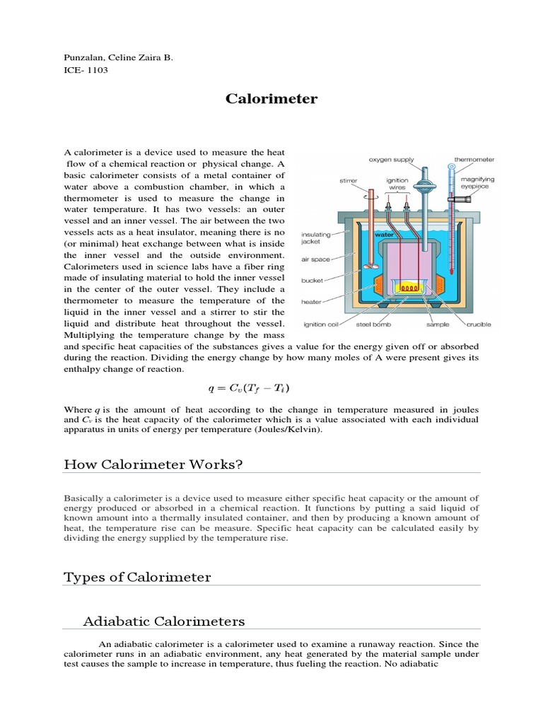Calometer | PDF | Calorimetry | Heat