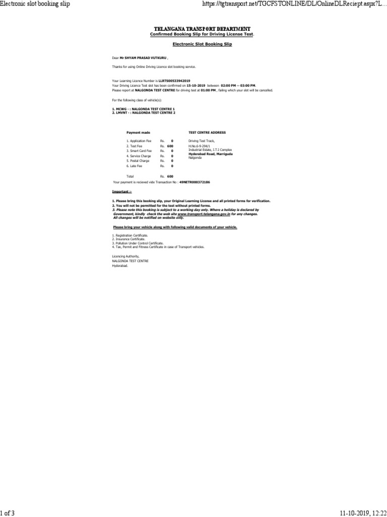Test | PDF | Driver's License | License