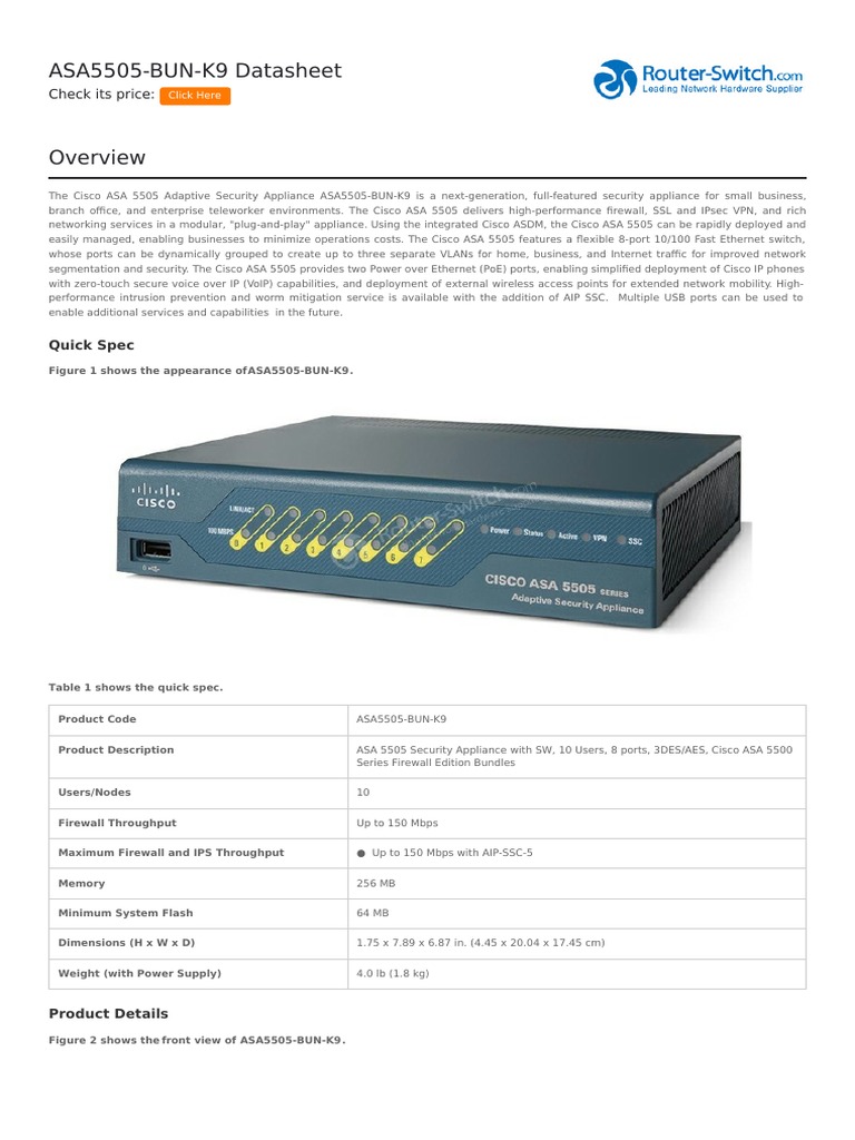 Dispositivo ASA 5005 | PDF | Network Switch | Cisco Systems