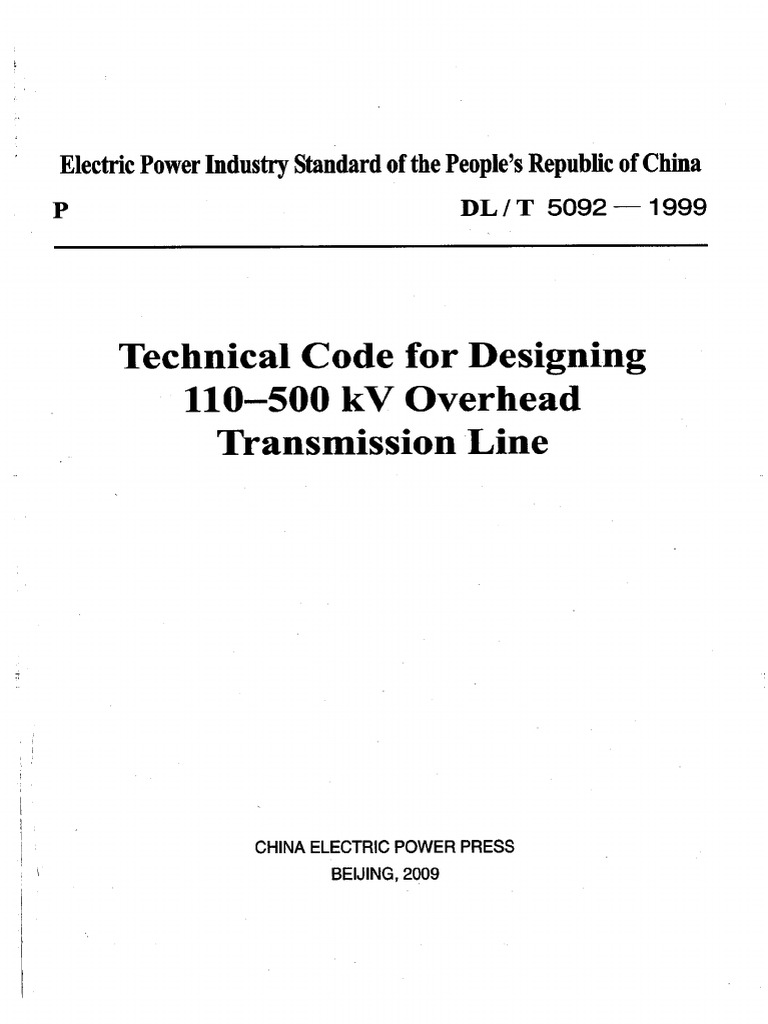 Technical Specification For 110 500kV Overhead Transmission Line Design ...