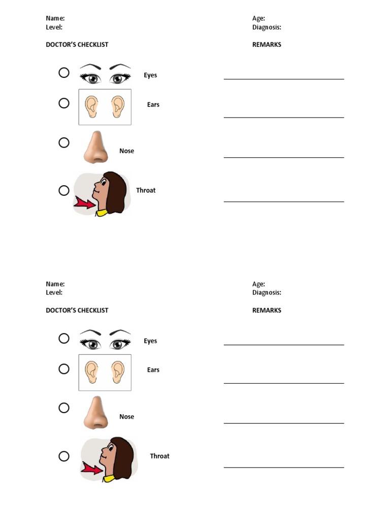 O o o O: Doctor'S Checklist Remarks | PDF