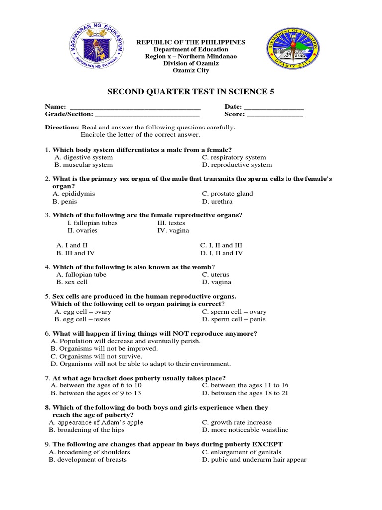 Grade 5 Final TQ 2nd Quarter | PDF | Menstrual Cycle | Puberty