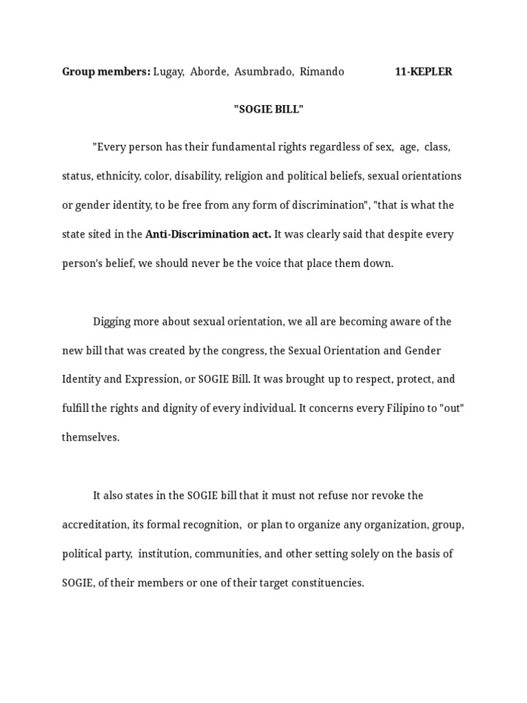 Understanding the SOGIE Bill and Rights | PDF | Social Science | Lifestyle