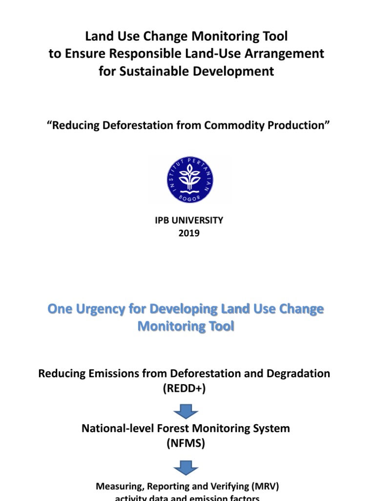 Land Use Change Monitoring Tool | PDF | Deforestation | Reducing ...