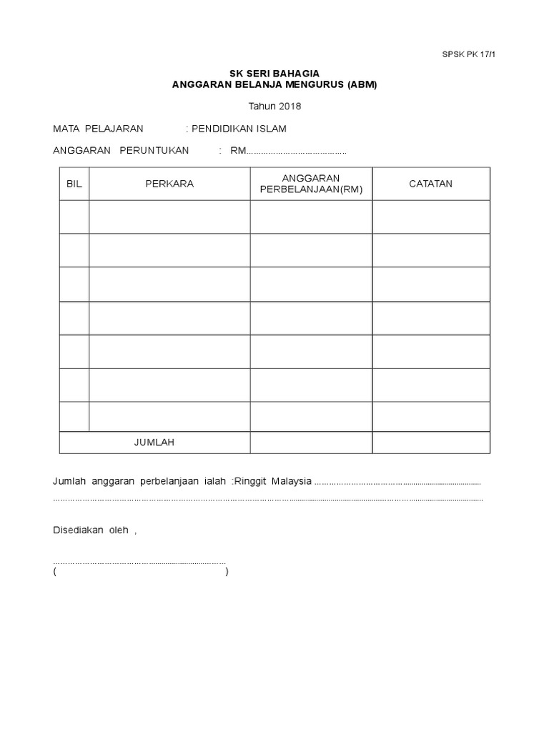 Anggaran Belanja Mengurus 2019 | PDF