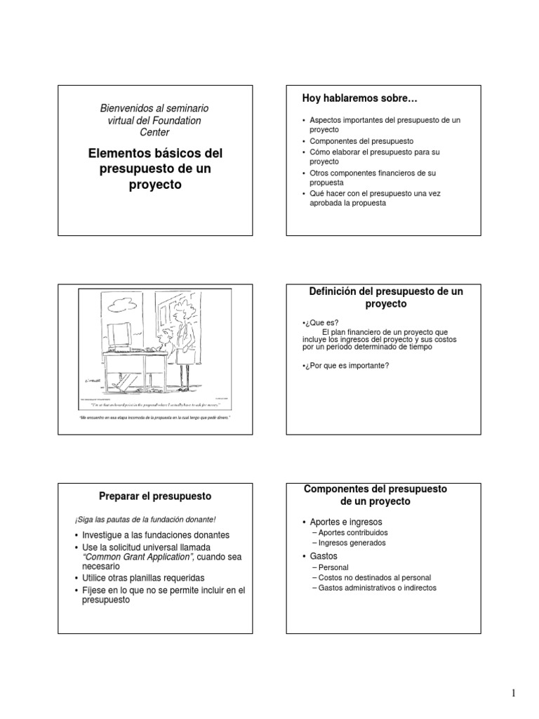 Handout Spanish Proposal Budgeting Basics | PDF | Presupuesto | Internet