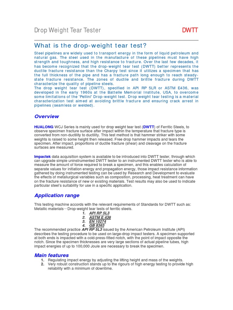 What Is The Drop-Weight Tear Test? | PDF | Fracture | Materials