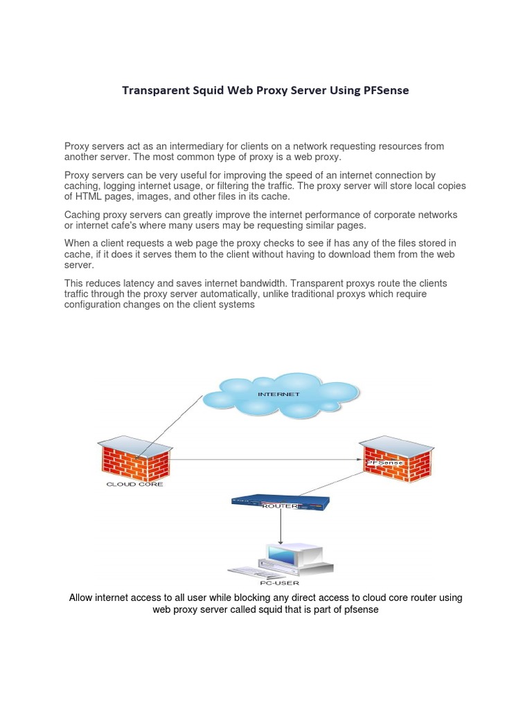 Transparent Squid Web Proxy Server Using PFSense | PDF | Proxy Server | Usb Flash Drive