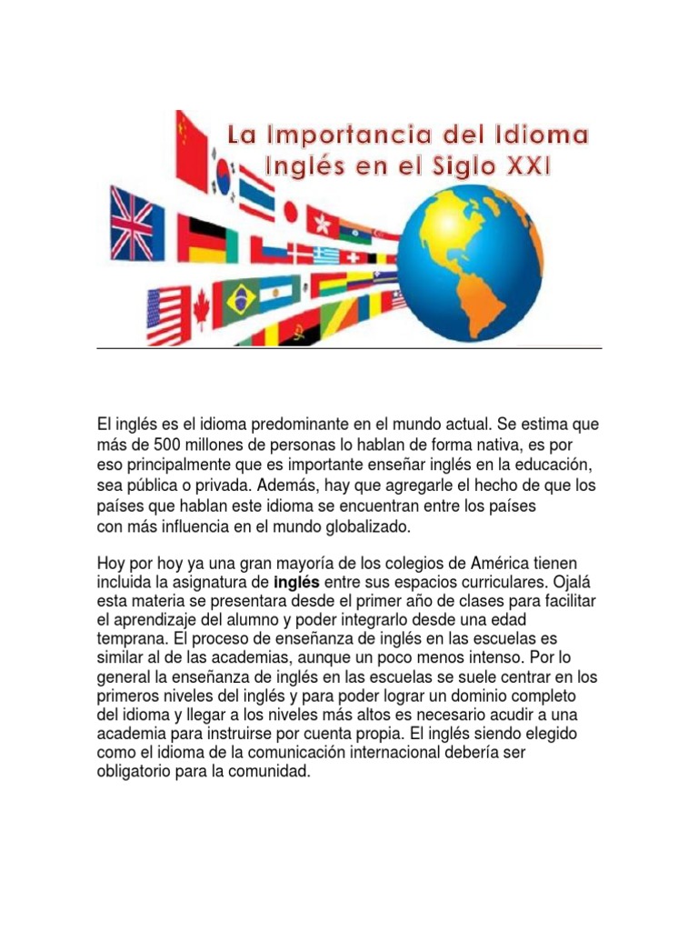 Importancia Del Inglés | PDF