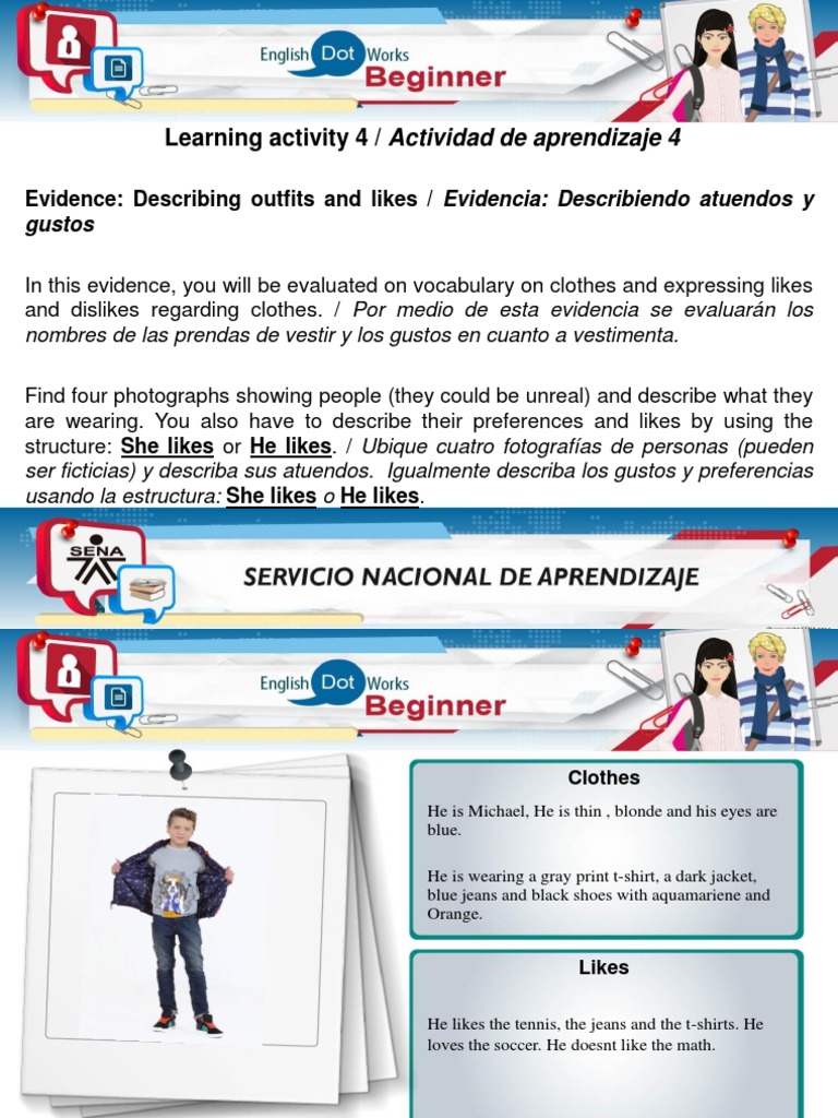 Describing Outfits and Likes | PDF | Fashion | Clothing