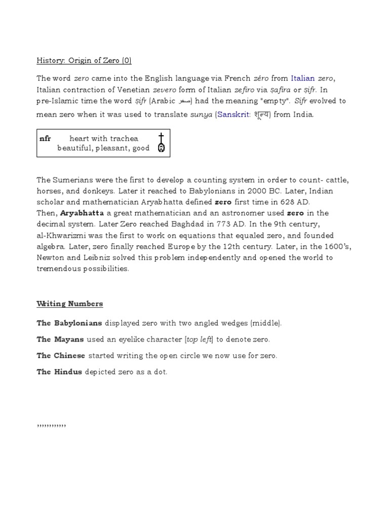Origin of Zero | PDF | History