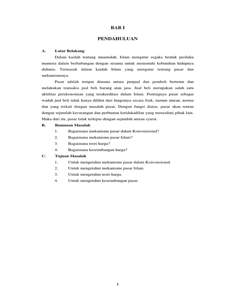 Mekanisme Pasar dalam Islam | PDF