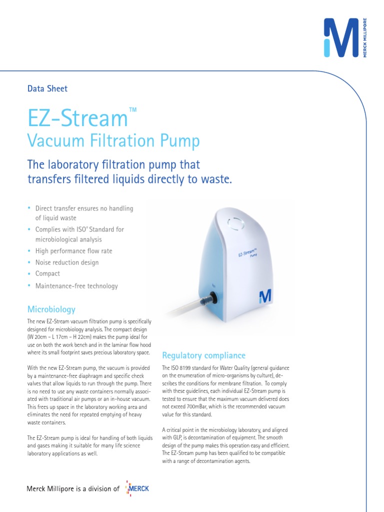 EZ Stream Vacuum Filtration Pump | PDF | Pump | Filtration