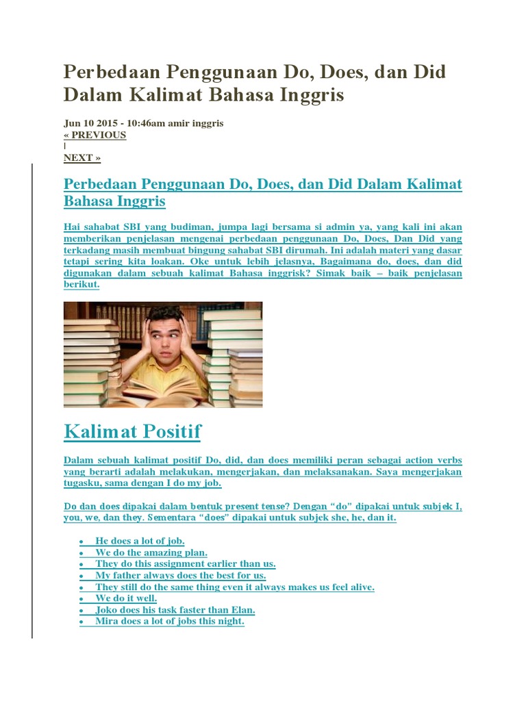 Panduan Penggunaan Do, Does, dan Did | PDF