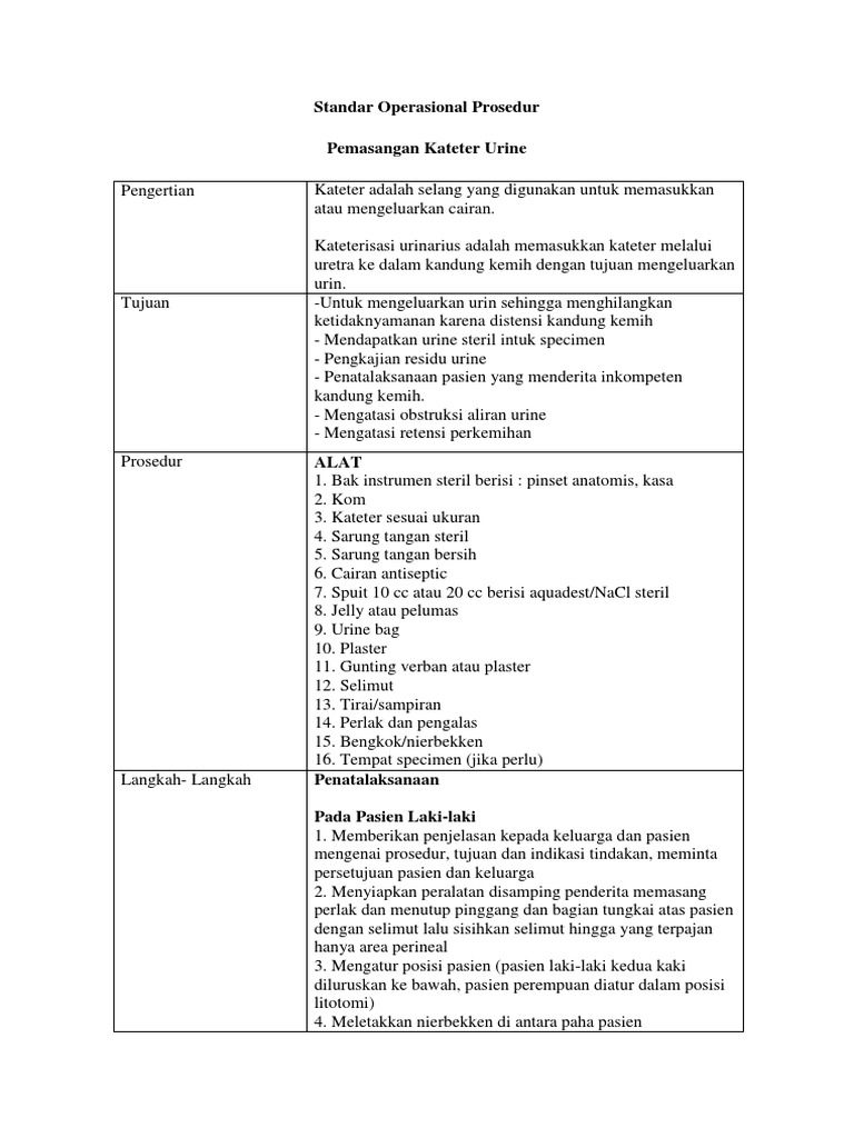 Sop Kateter | PDF